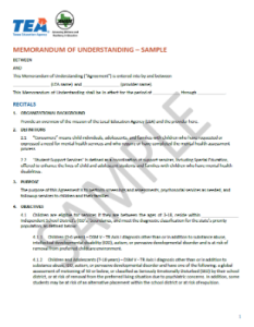 Sample MOU - Texas School Mental Health